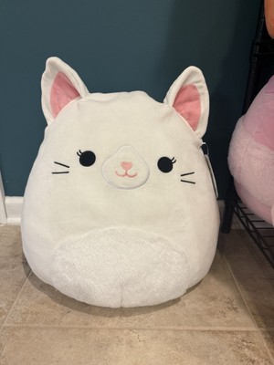 Rare Squishmallow 16” Kelsey White Cat w Fuzzy Belly BNWT | eBay