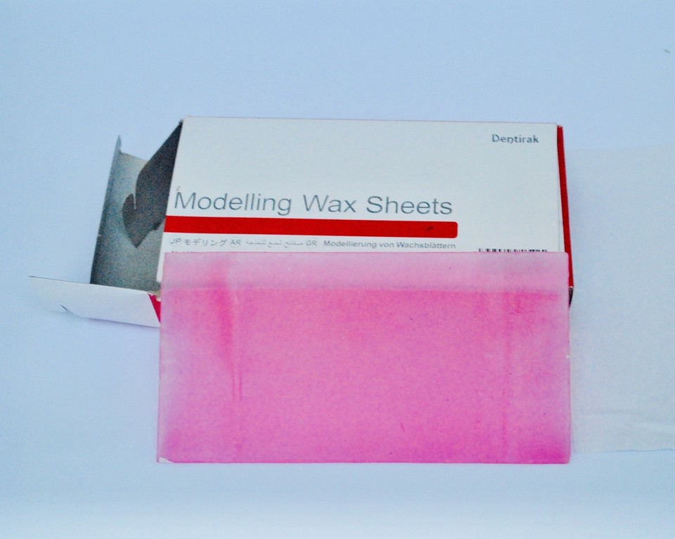 20 Sheets Dental Baseplate Wax Sheets Red Modeling Denture Orthodontic ...