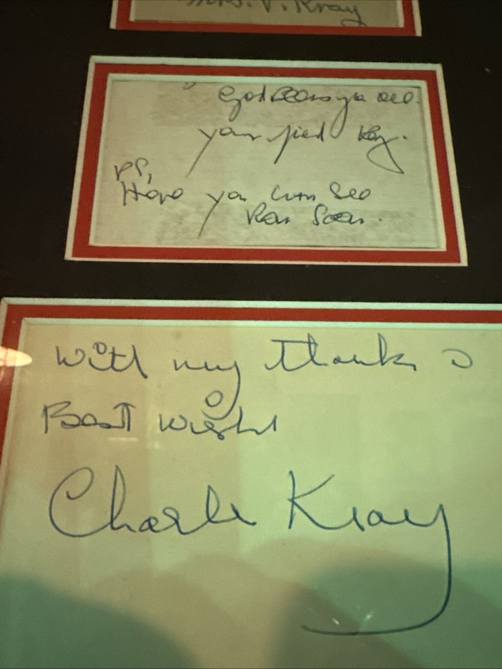 Violet Kray Reg Kray Ron Kray C Kray Signed Framed Display - Genuine ...