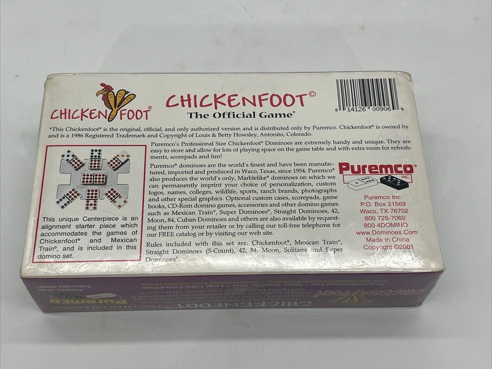 New Puremco Chicken Foot Professional Size Dominoes Set w/ Case Sealed ...