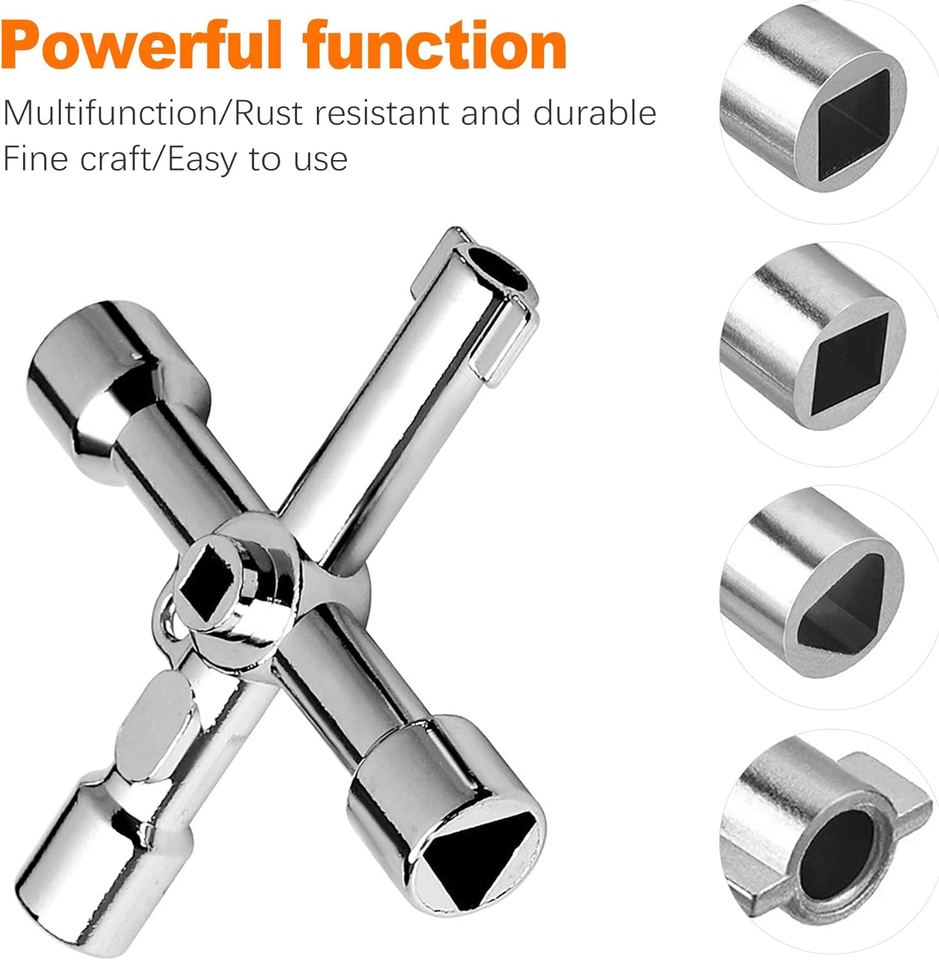 2 Pack Sillcock Key Set, 4 Way Water Key Tool, Multi-Functional Silcock ...