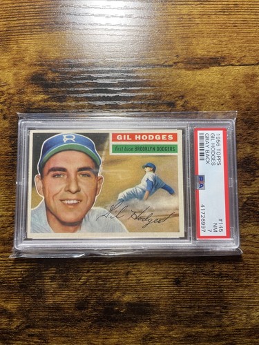 1956 TOPPS GIL HODGES GRAY BACK #145 PSA 7 | eBay