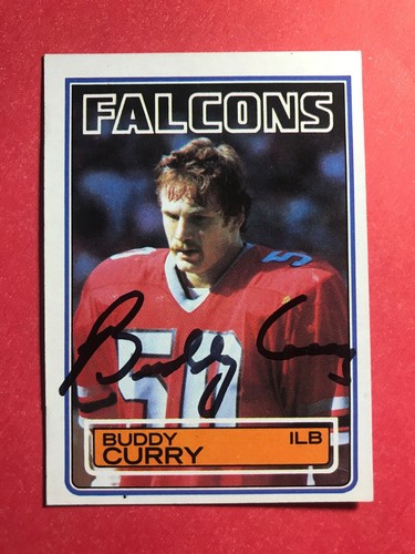 SIGNED BUDDY CURRY 1983 TOPPS FOOTBALL CARD AUTOGRAPHED ATLANTA FALCONS ...