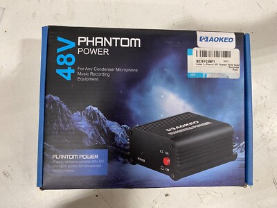Aokeo 1-Channel 48V Phantom Power Supply with Adapter, Bonus+XLR 3 Pin ...