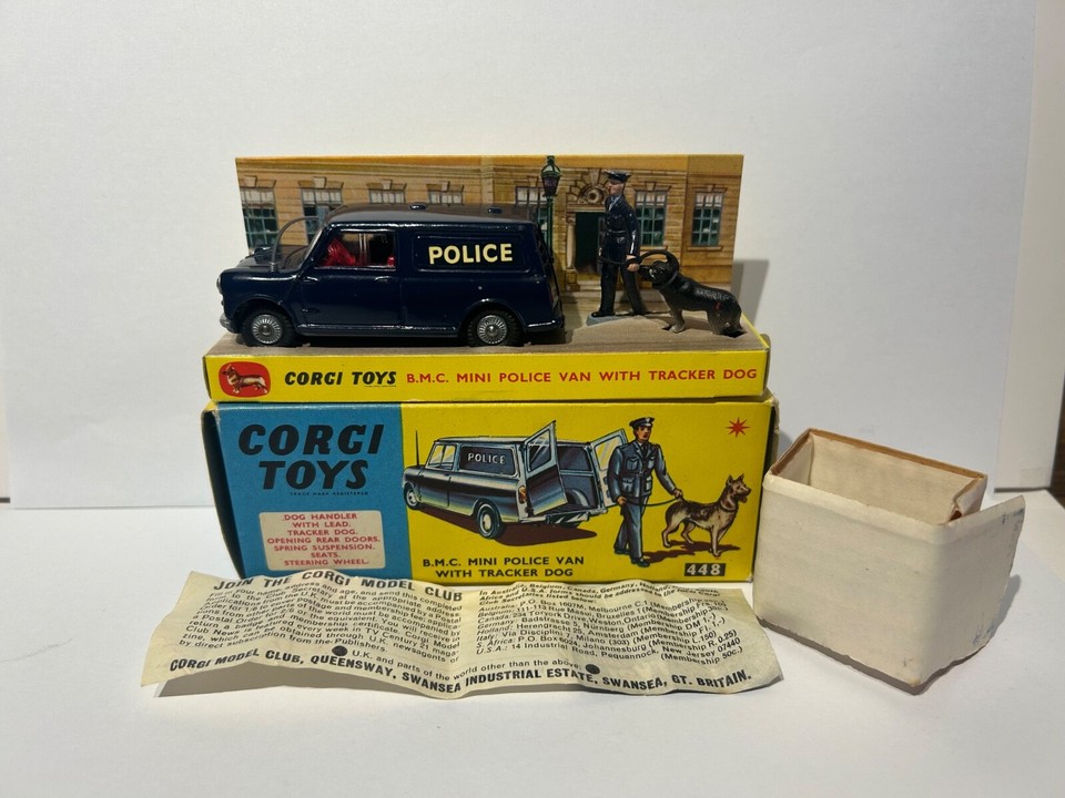 Corgi Toys 448 BMC Police mini van and dog. Boxed, Original, Vintage ...