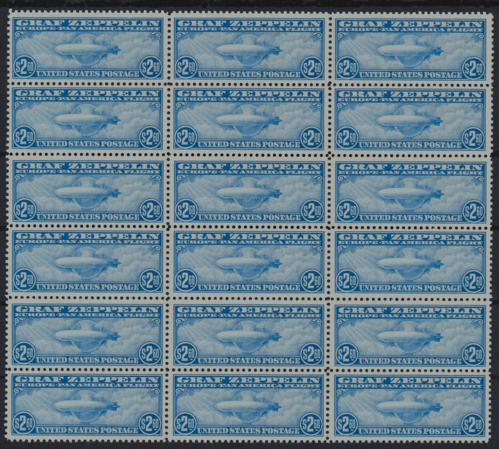 FORGERY - Sheet of Werner's FORGERY/REPLICA - 1930 Graf Zeppelins , Sc ...