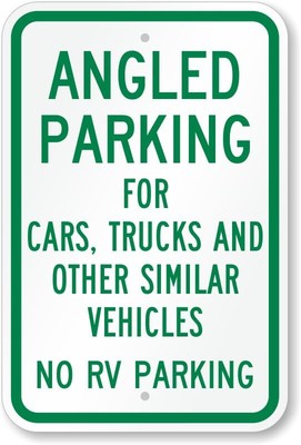 Angled Parking No Rv Parking Aluminum Weatherproof 12" x 18" Sign ...
