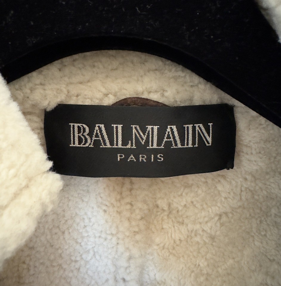 3,5k Gorgeous Authentic Balmain Buttons Shearling Leather Coat Jacket ...