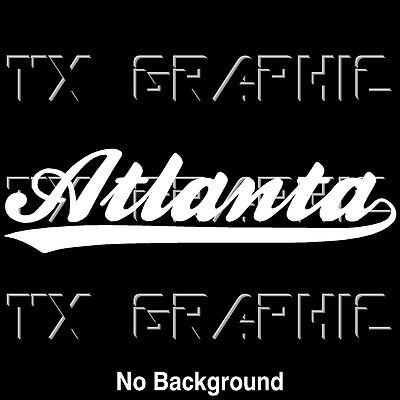 Atlanta Decal Sticker Baseball Script with Tail Braves Georgia State | eBay
