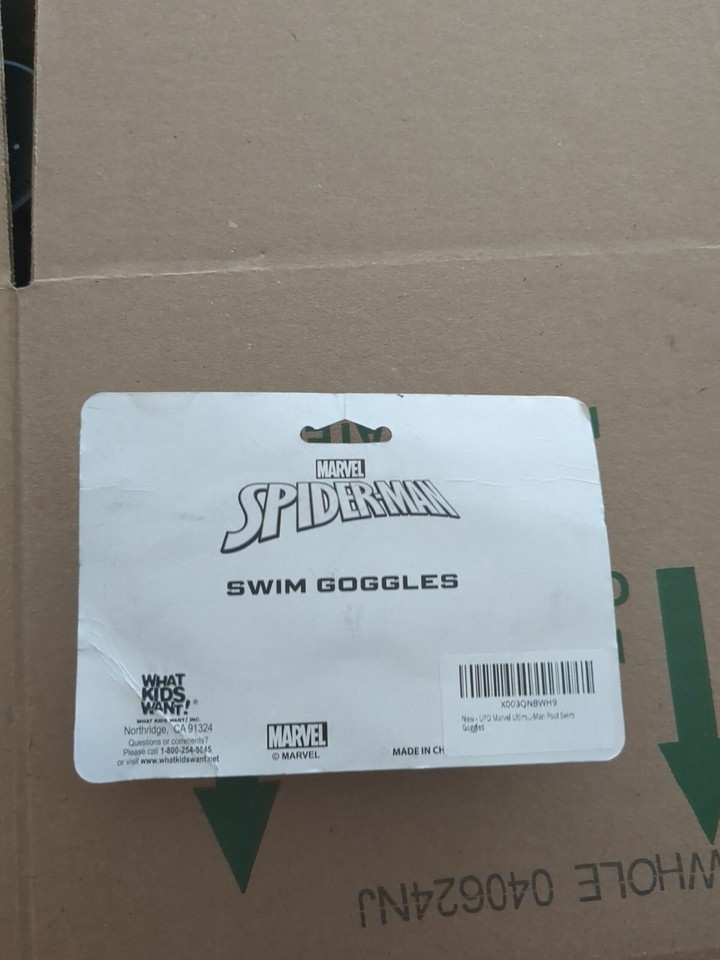 MARVEL Spiderman Swim Goggles Youth Kids Adjustable Ages 4+ Brand New ...