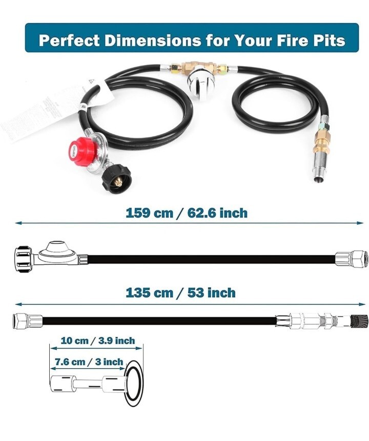 Uniflasy Fire Pit Installation Kit for Propane Connection, Propane Fire ...