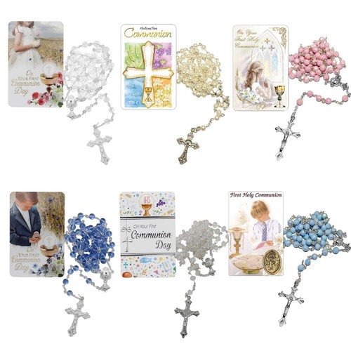 First Holy Communion Rosary Beads and Card Gift Set - Choose | eBay UK