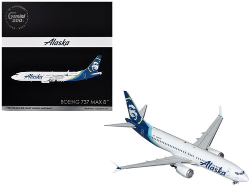 Boeing 737 MAX 8 Commercial Aircraft "Alaska Airlines" N801AK White 1/ ...