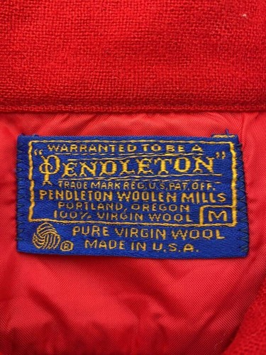 PENDLETON Long Sleeve Shirt M Wool RED Solid Color 60s USA | eBay