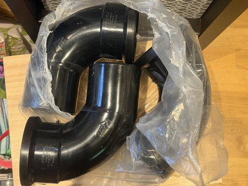 3 X Polypipe 82mm / 3" Push Fit Soil 92.5 Deg S/S Bend SB309 Black NEW ...