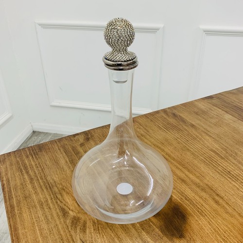 1.8L / 60oz Whisky Wine Alcohol Liqueur Glass Decanter with Silver ...