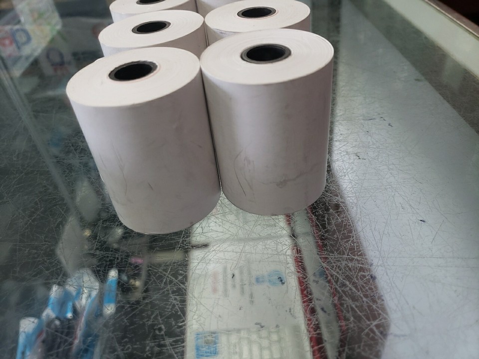 6 rolls 2 1/8 wide THERMAL RECEIPT PAPER ROLLS ~FREE SHIPPING~ | eBay