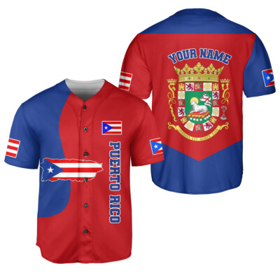 Personalized Puerto Rico Baseball Jersey Shirt, Team Puerto Rico Jersey ...