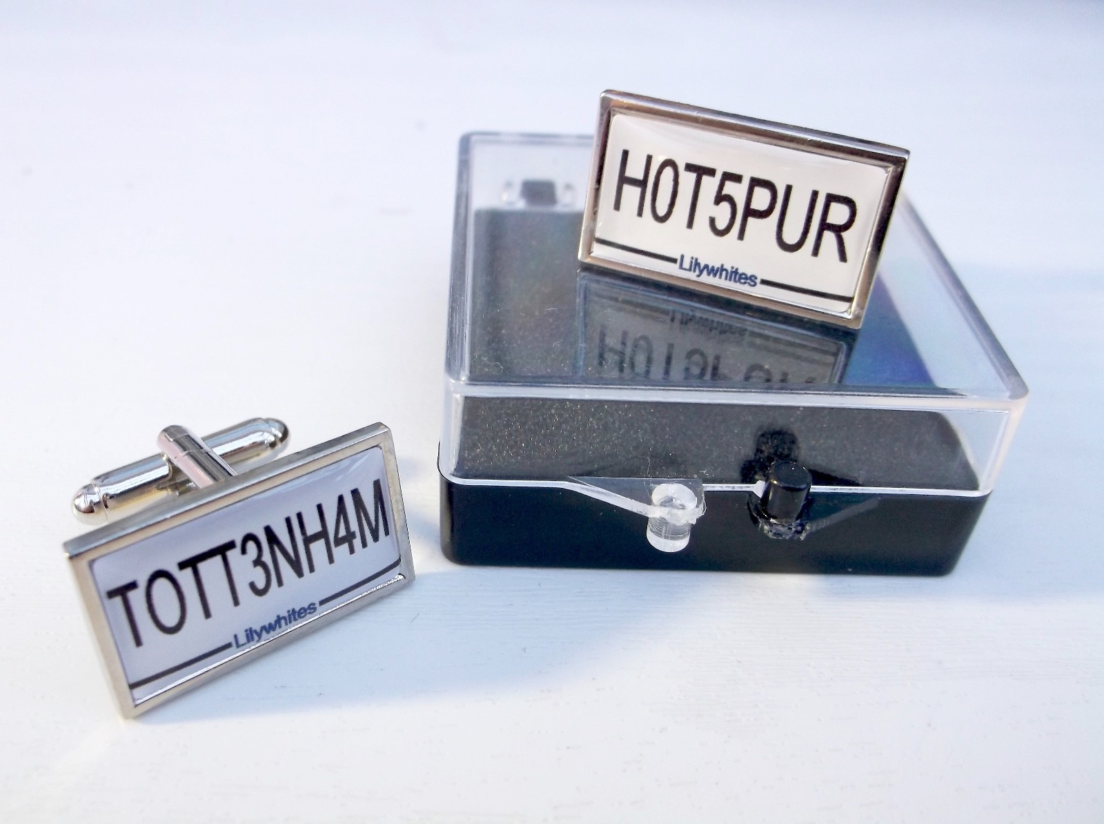TOTTENHAM HOTSPUR SPURS NUMBER PLATE STYLE MENS CUFFLINKS CUFF LINKS ...