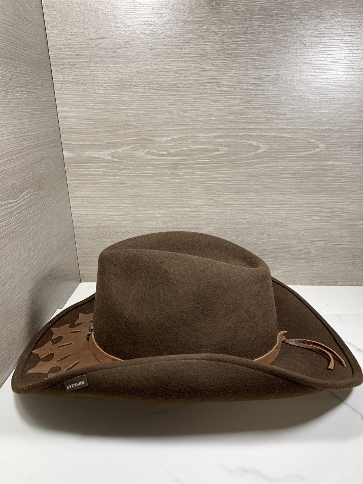 STETSON Cowboy Hat Mens Medium 100% Wool Felt with Leather Accents | eBay