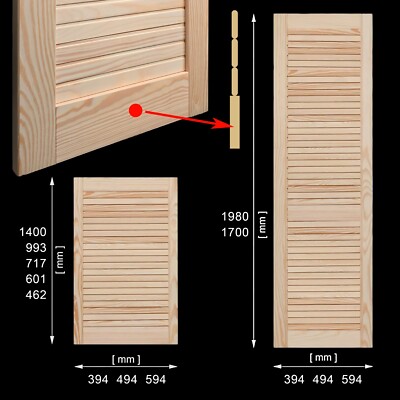 Pine Wooden Natural _ Wave FRONT DOOR _ Louvre Cabinet Cupboard ...