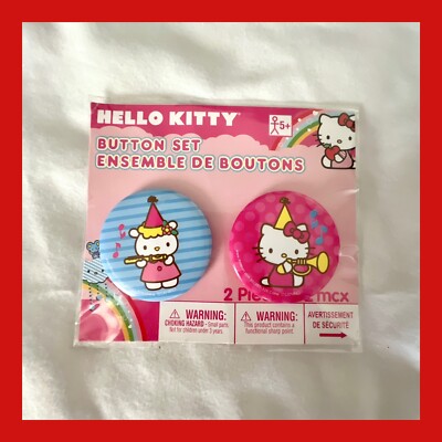 Hello kitty Button Pin Set (2pcs) | eBay