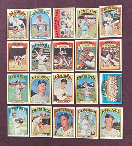 1972 Topps Baseball Card Lot of 31 All High Numbers EX-EXMINT Stars ...