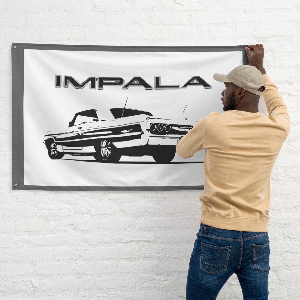 1964 64 Impala Chevy Antique Car Garage Office Man Cave Banner Flag 34. ...