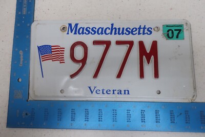 Massachusetts MA License Plate Tag 2007 07 Veteran 977M | eBay
