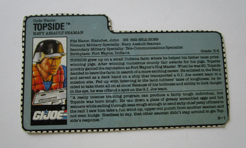 1990 Topside G.I. JOE COBRA File Card Vintage Original | eBay