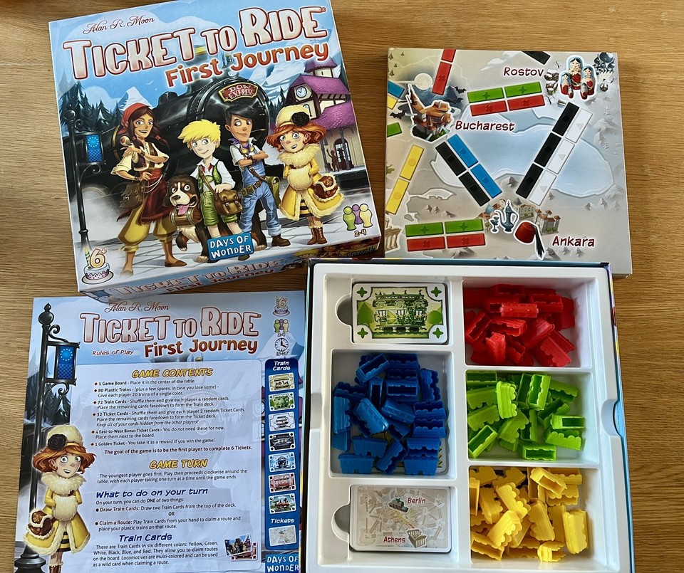TICKET TO RIDE FIRST JOURNEY Board Game by Days of Wonder COMPLETE VGC ...