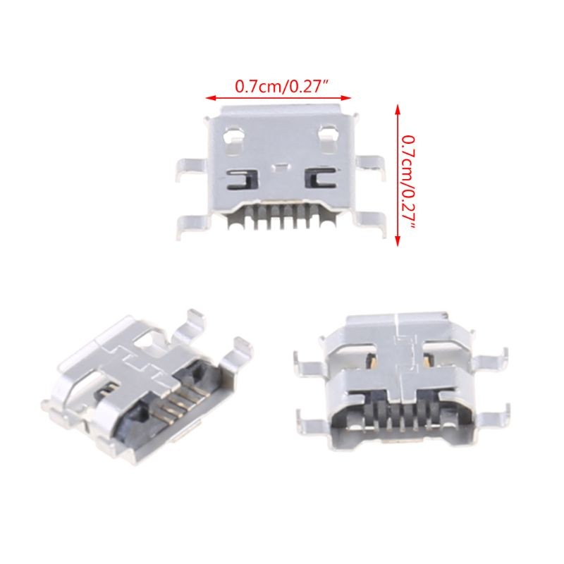 10 Pcs Micro USB Type B Female Socket Connector 5Pin 0.72mm For Phone ...