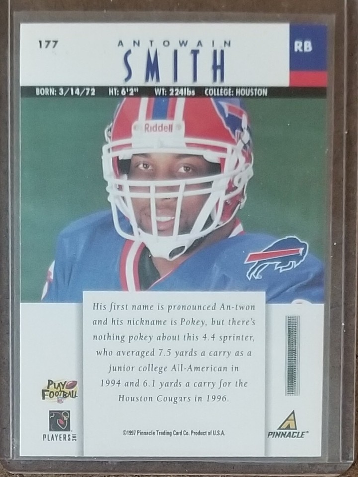 1997 Pinnacle Rookie #177 Antowain Smith Buffalo Bills Football Card | eBay