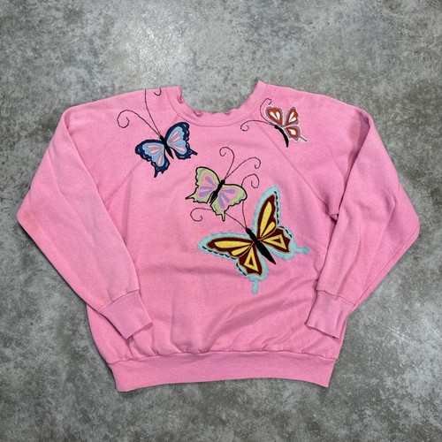 Vintage 80s Panill by Hanes pink crewneck sweatshirt embroidered ...