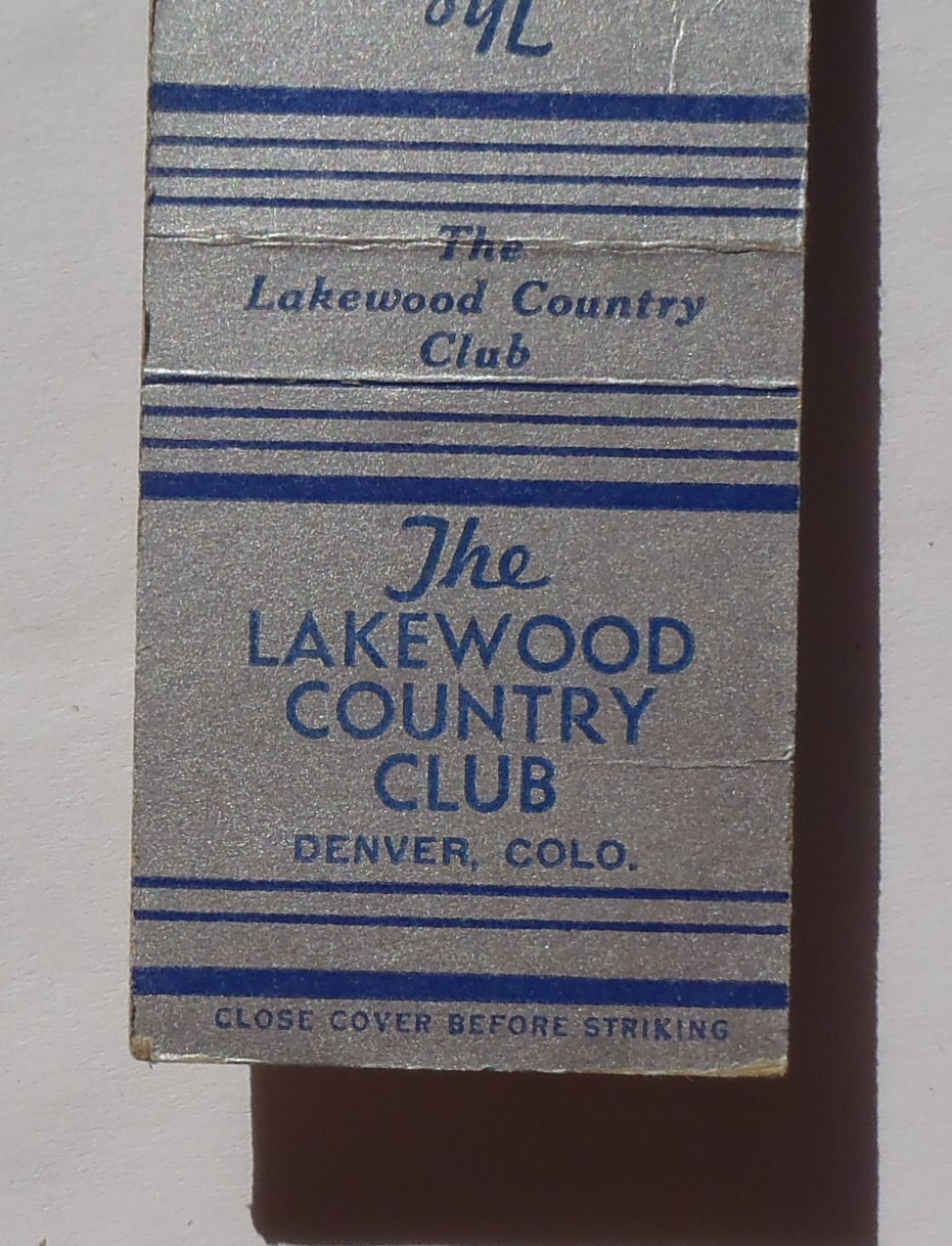 1940s The Lakewood Country Club Denver CO Matchbook Colorado | eBay