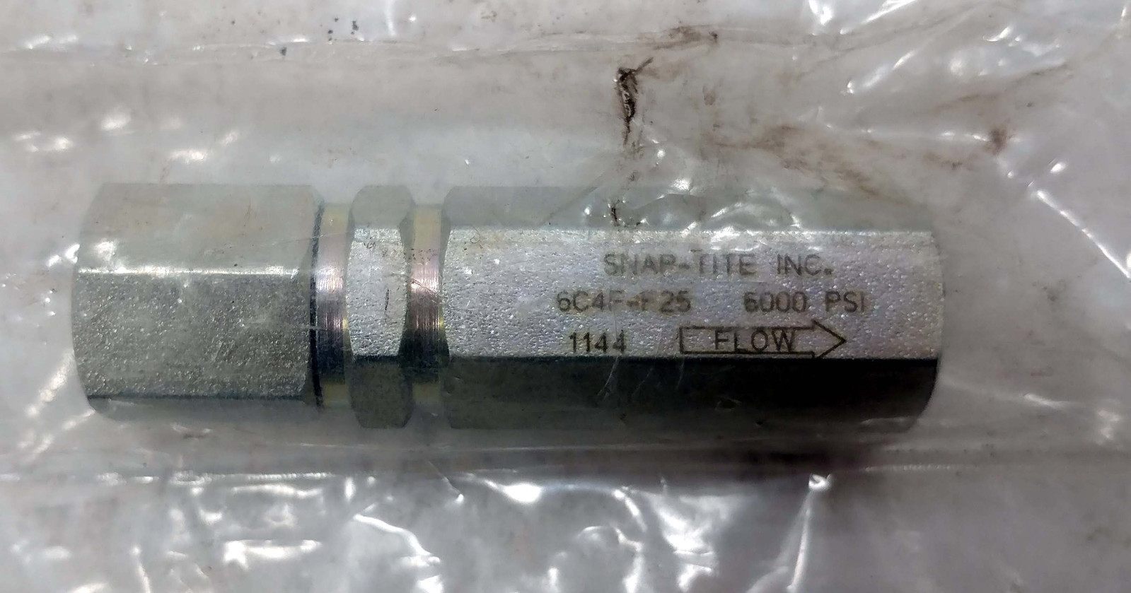 1 NEW SNAP-TITE 6C4F-F25 INLINE CHECK VALVE-SET 6000PSI NNB ***MAKE ...