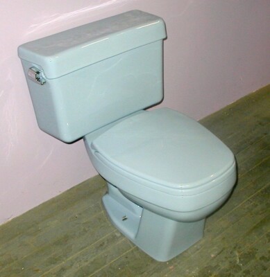 Eljer Blue toilet vintage bathroom with seat, rectangular bowl | eBay