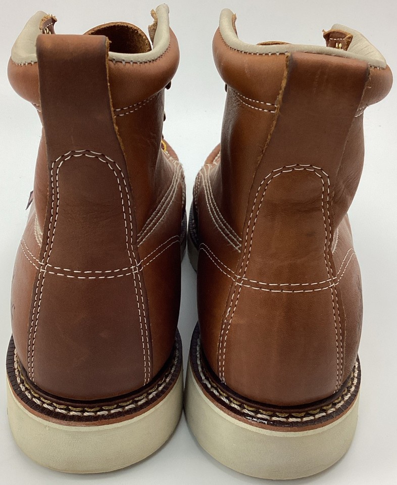 Thorogood 814-4200 Men's 6" Leather Moc Soft Toe Work Boots Brown Size ...