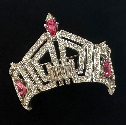 Vtg Costume Signed MA Pink Crown Silver Tone Brooch Jewelry Lot A | eBay