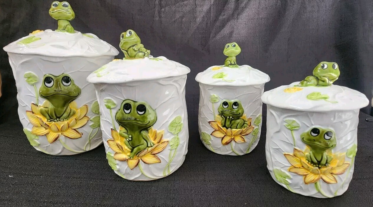 Vintage 1979 Sears Roebuck Co. Neil The Frog Canister & Lid Set Made in ...