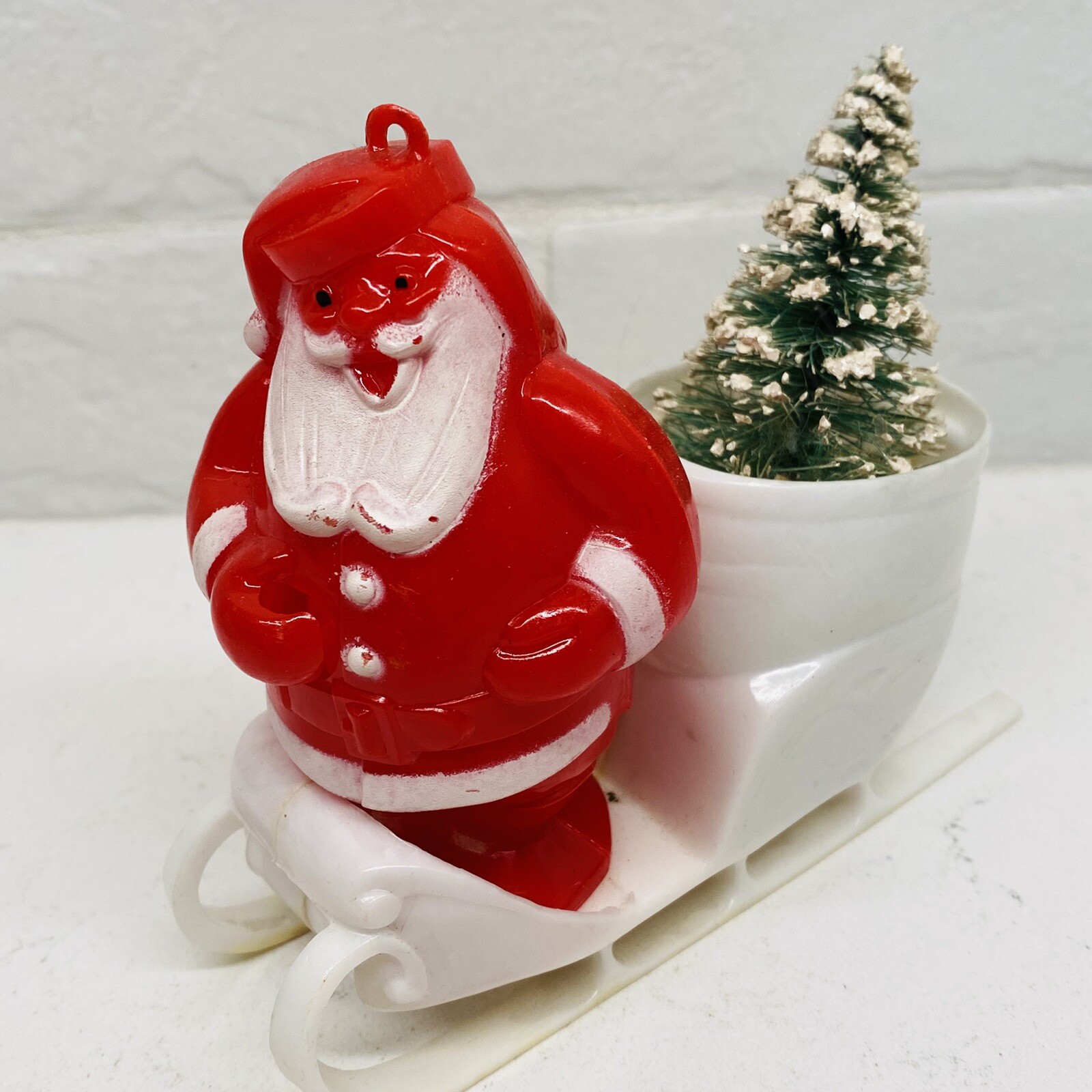 Vintage Rosbro Santa Sleigh Candy Container Reindeer Deer Set Plastic ...
