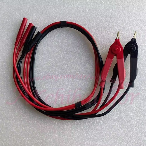 1X Kelvin Clip Wires 4mm Banana Clip Cable LCR Meter Test Leads Probes ...