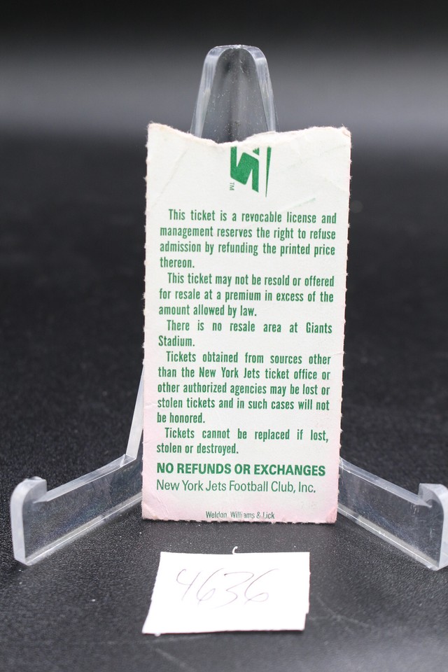 Dennis Byrd Injury Last Game - Ticket 1992 Football New York Jets ...
