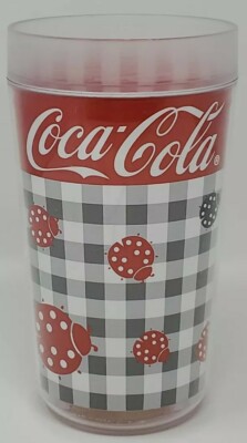 Vintage 1998 Coca-Cola Lady Bug Plastic Glasses 3 x 6.5" H and 2 x4" H ...