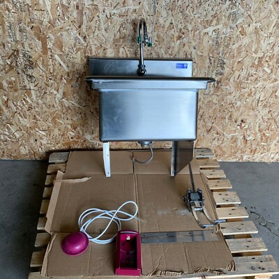 Terrell Stainless Sink with Eyewash Attachment Hot/Cold Pedals ...