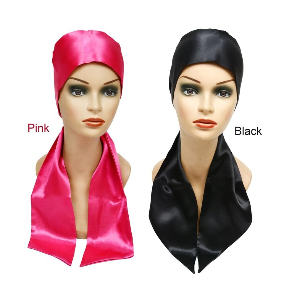 2 Pcs Satin Edge Laying Scarf Hair Wrap Wigs Grip Band Wrapping Head ...