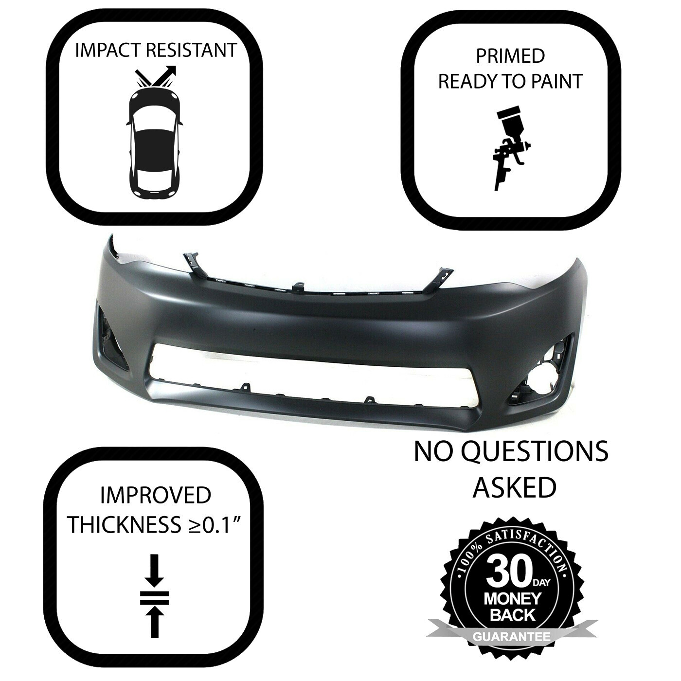 Front Bumper Cover For 2012-2014 Toyota Camry. Replacement TO1000378 | eBay