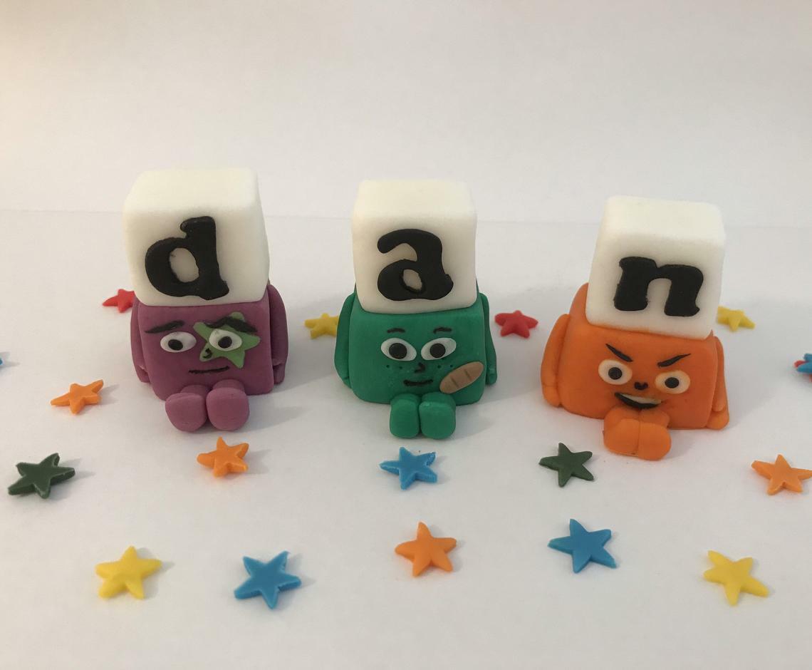 Handmade Edible Alphablocks alphabet blocks cake topper decoration ...