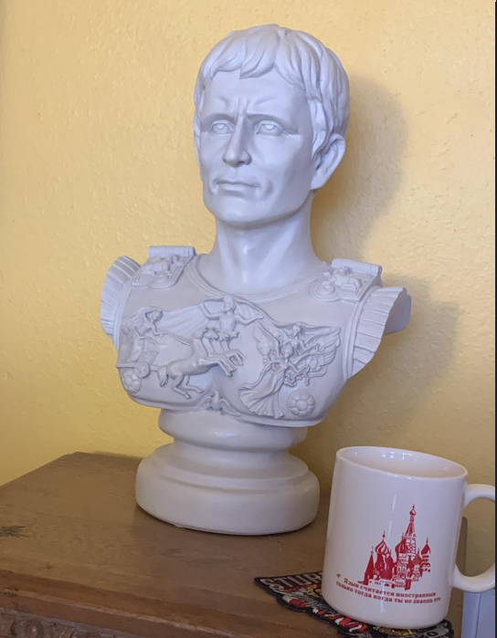 Caesar Augustus Bust Statue Antique Style Resin Faux Stone Roman ...