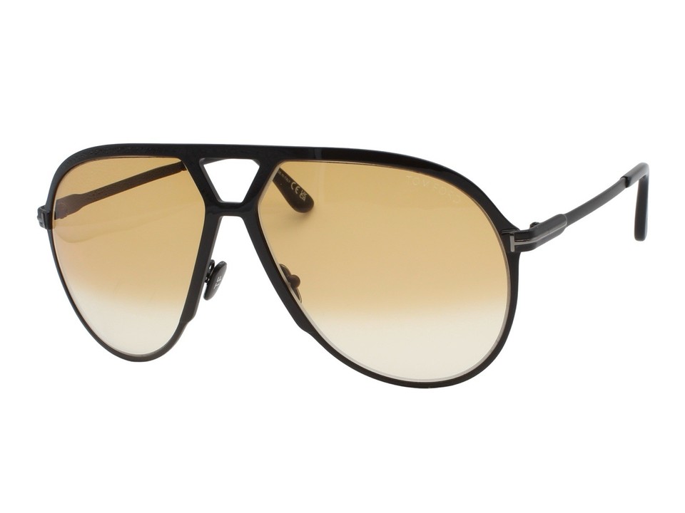 Tom Ford Xavier TF 1060 01F Shiny Black Brown Gradient Sunglasse 64-14 ...